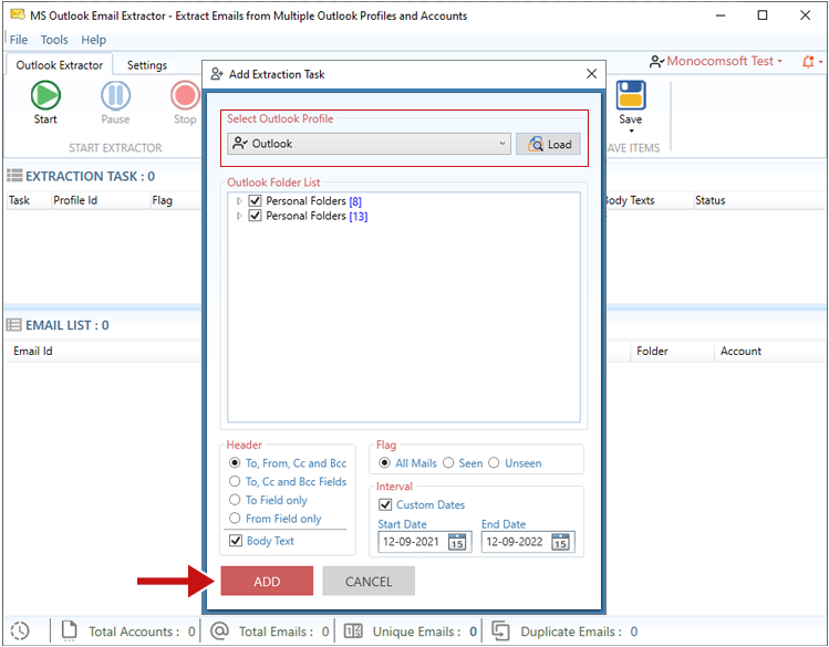 MS Outlook Email Extractor extracts all emails from Microsoft Outlook ...