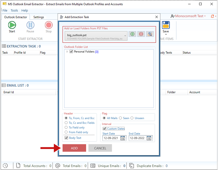 Outlook Email Extractor | extract emails from Outlook 365 and pst